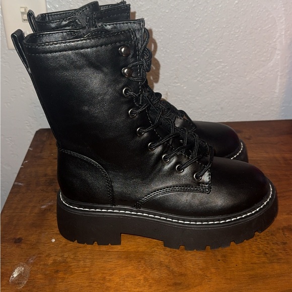 wild fable | Shoes | Wild Fable Black Leather Combat Boots | Poshmark